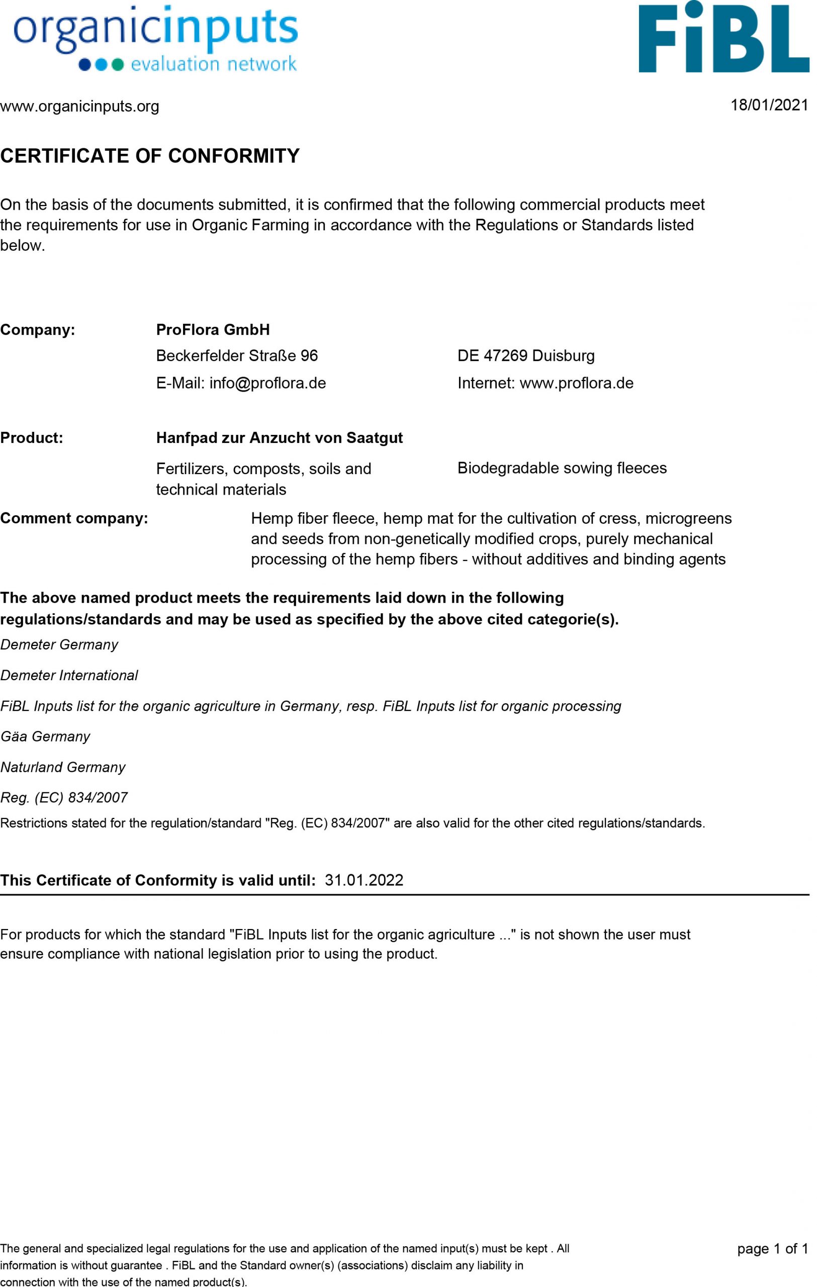 CERTIFICATION ROLLS AND PADS – Microgreen Grow Mats & Pads (Organic ...